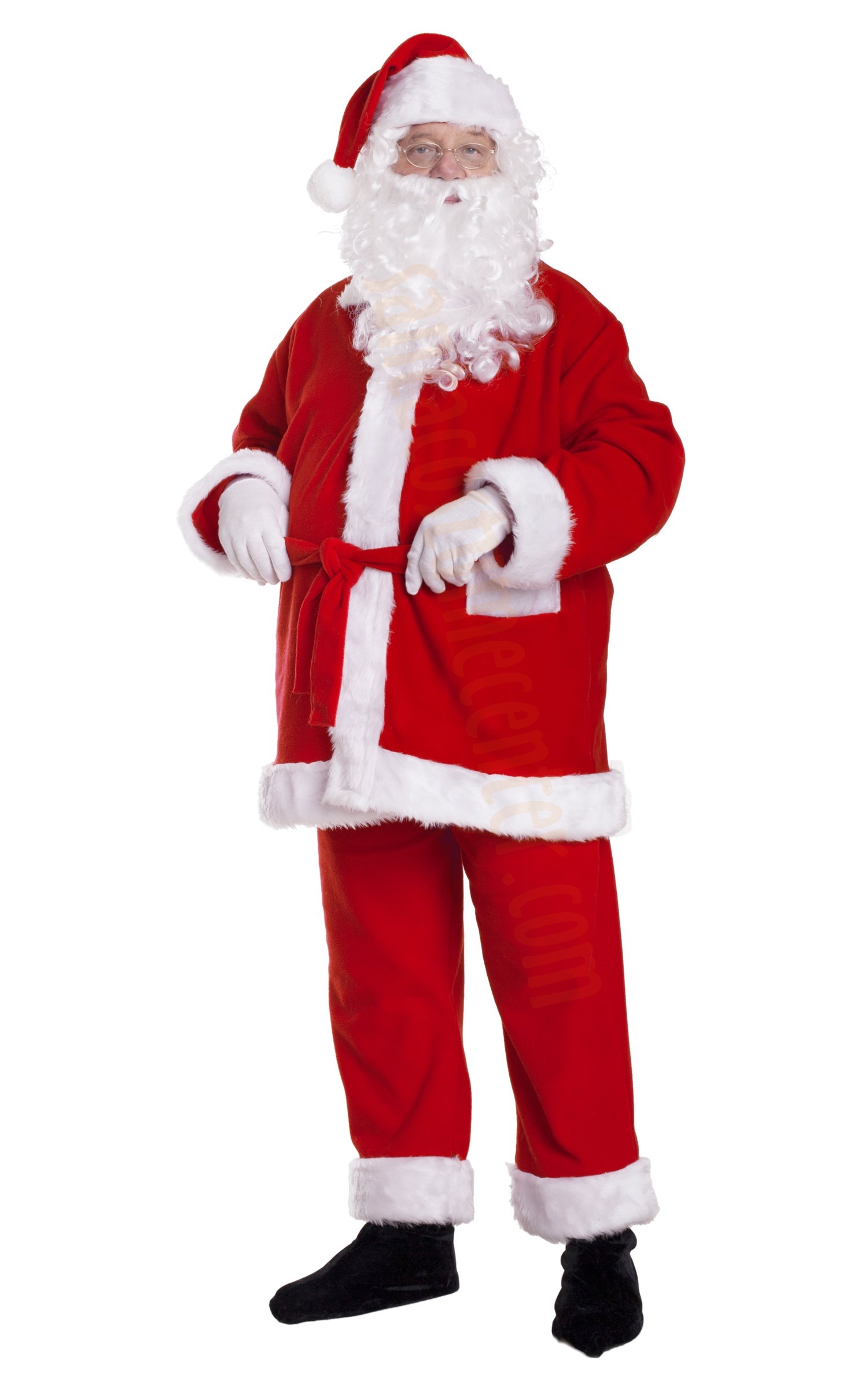 Fleece Santa suit with jacket (3 pieces) - santacostumecenter.com