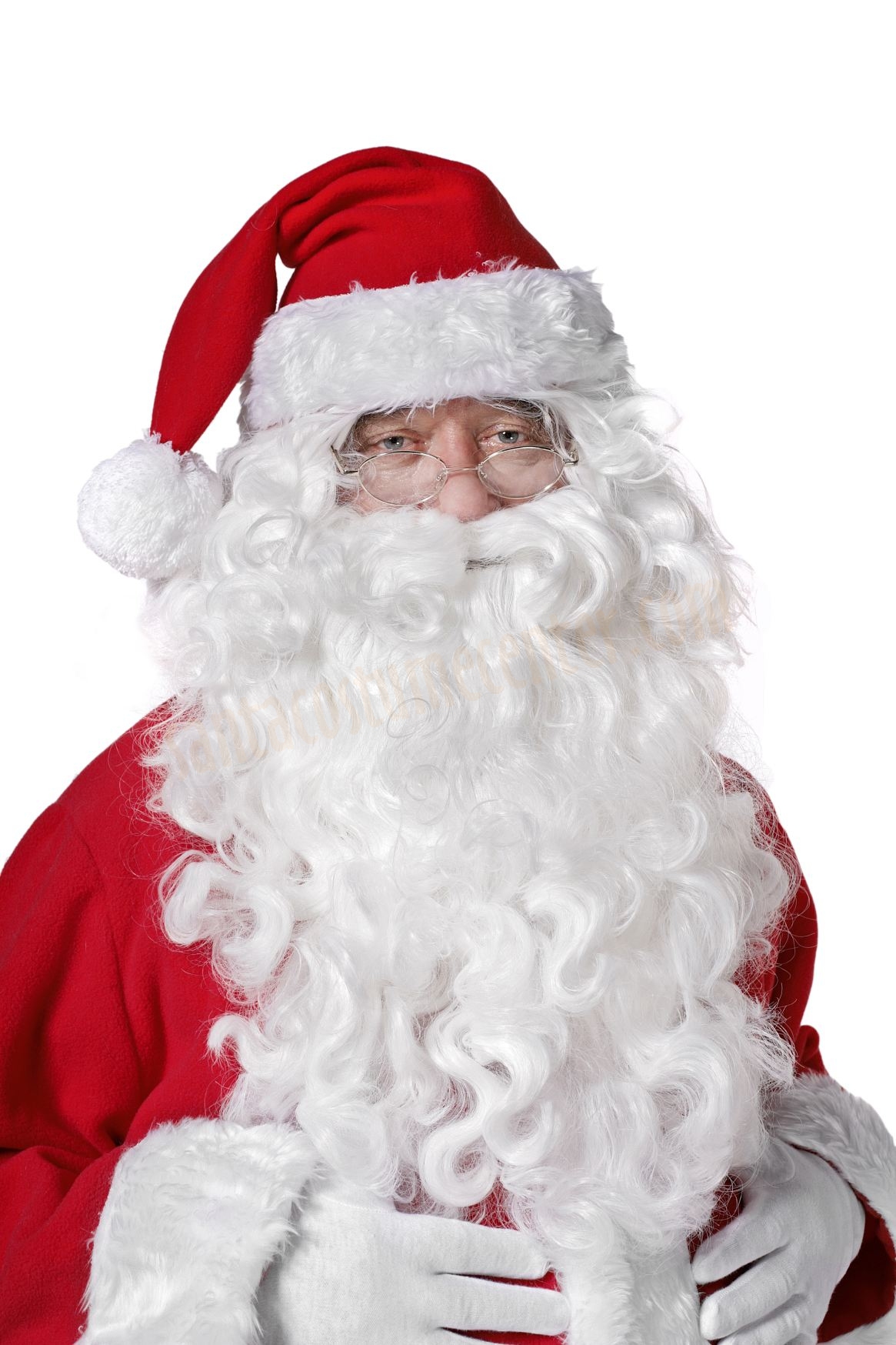 Long Santa beard and wig (16" - white) - santacostumecenter.com